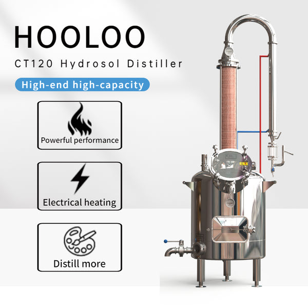 HOOLOO 120L Hydrosol & Essential Oil Distiller（FOB Price）