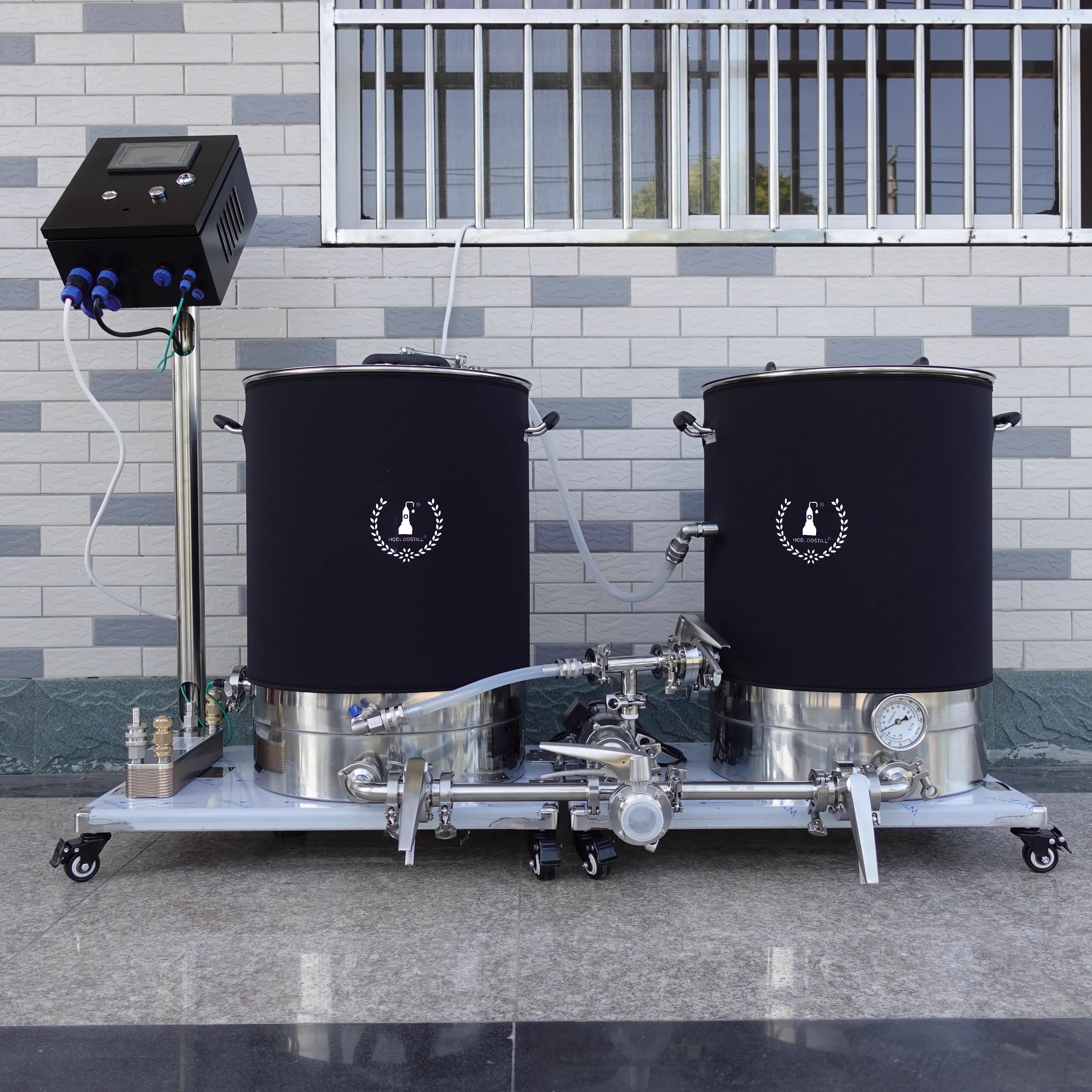 Double Barrel Heat Exchange Cycle Saccharification System Mash Tun 304