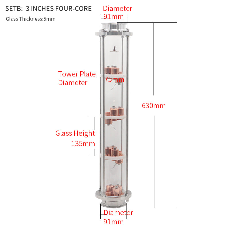 Borosilicate glass distillation column（2‘’/3''/4''）